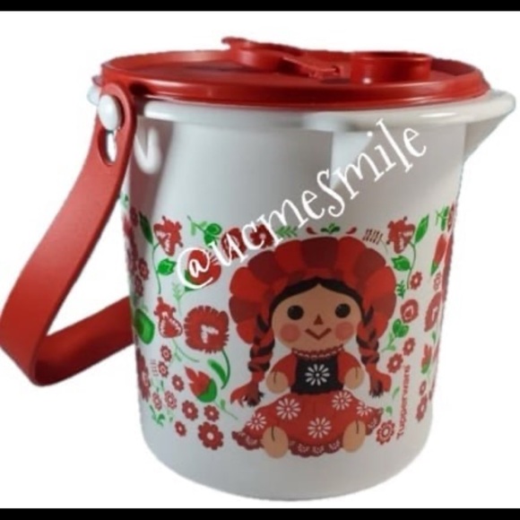 Tupperware | Dining | Tupperware Mexican Rag Doll 5l Redwhite Round ...